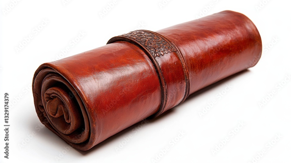 Timeless antique leather scroll embodying spiritual teachings and ...