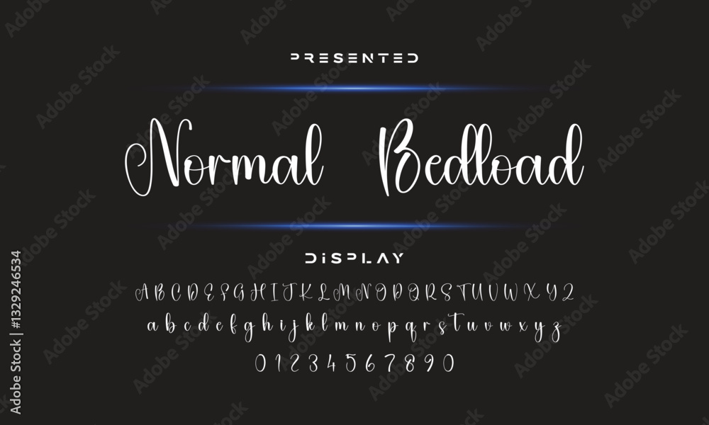 Hand drawn calligraphic vector monoline font. Distress signature ...