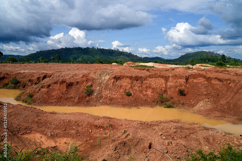 River water contaminated with mercury from illegal gold mining in the ...