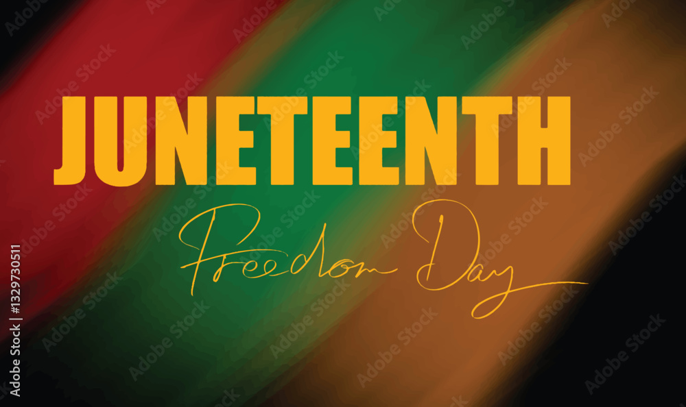 Juneteenth freedom day text font calligraphy handwritten script yellow ...