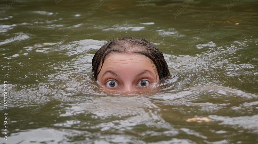 Person Struggling in Water, Showing Signs of Drowning and Urgent Need ...