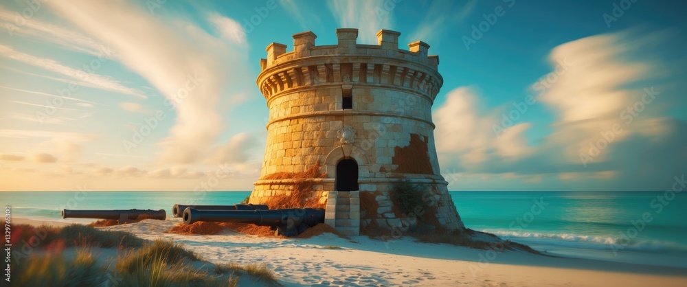 The "disappearing gun," a grade II-listed turret structure located at ...