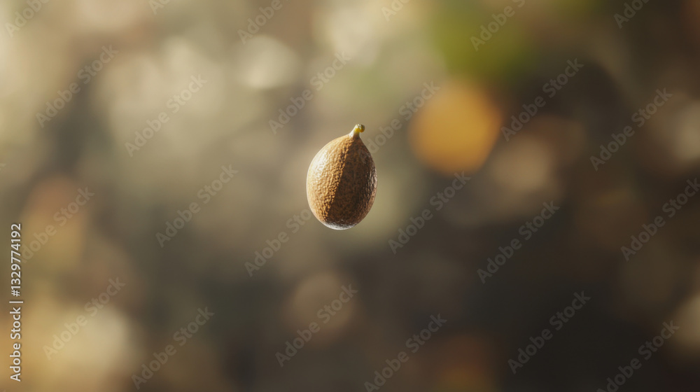 Floating seed pod enchanted forest nature photography soft focus close ...