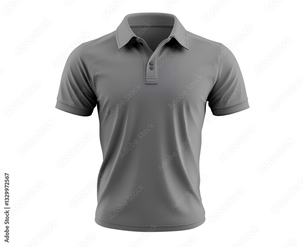 Gray polo shirt template, mockup design template, white background, PNG ...