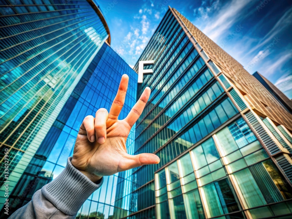 Ilustración de Stock ASL Alphabet F, American Sign Language, Finger ...