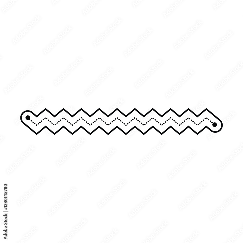 Tracing line dotted horizontal zig zag wavy element for kids worksheet ...