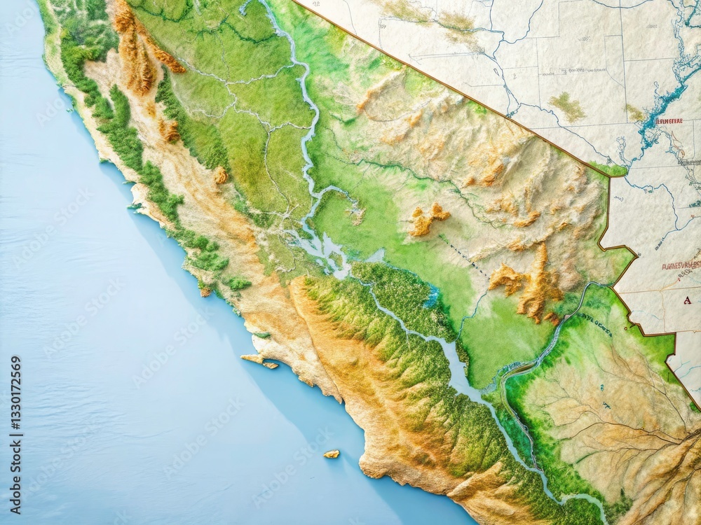 California Political Map, White, Candid Photography, High-Resolution ...