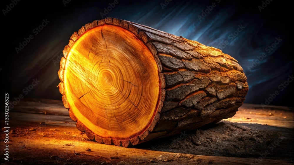 Night Photography Wood Log Cutout PNG, Isolated Wooden Log, Dark ...