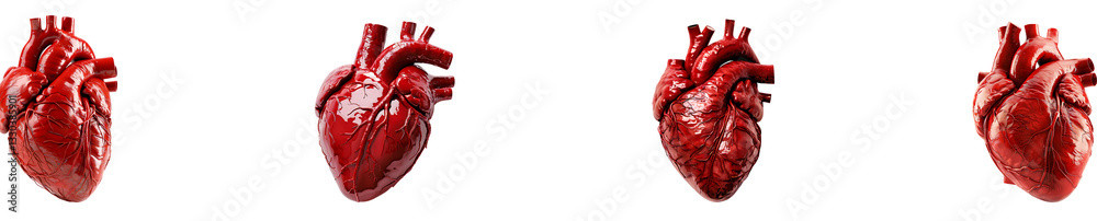 Human heart on transparent background collection set Stock Photo ...