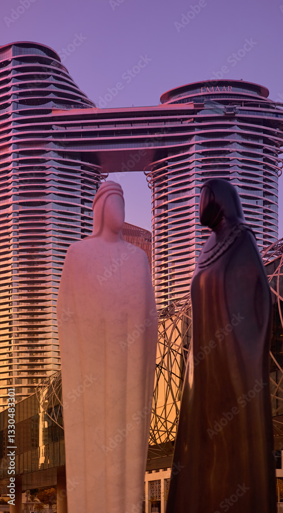 UAE, Dubai, 15 December 2024: The main national monument the sculpture ...