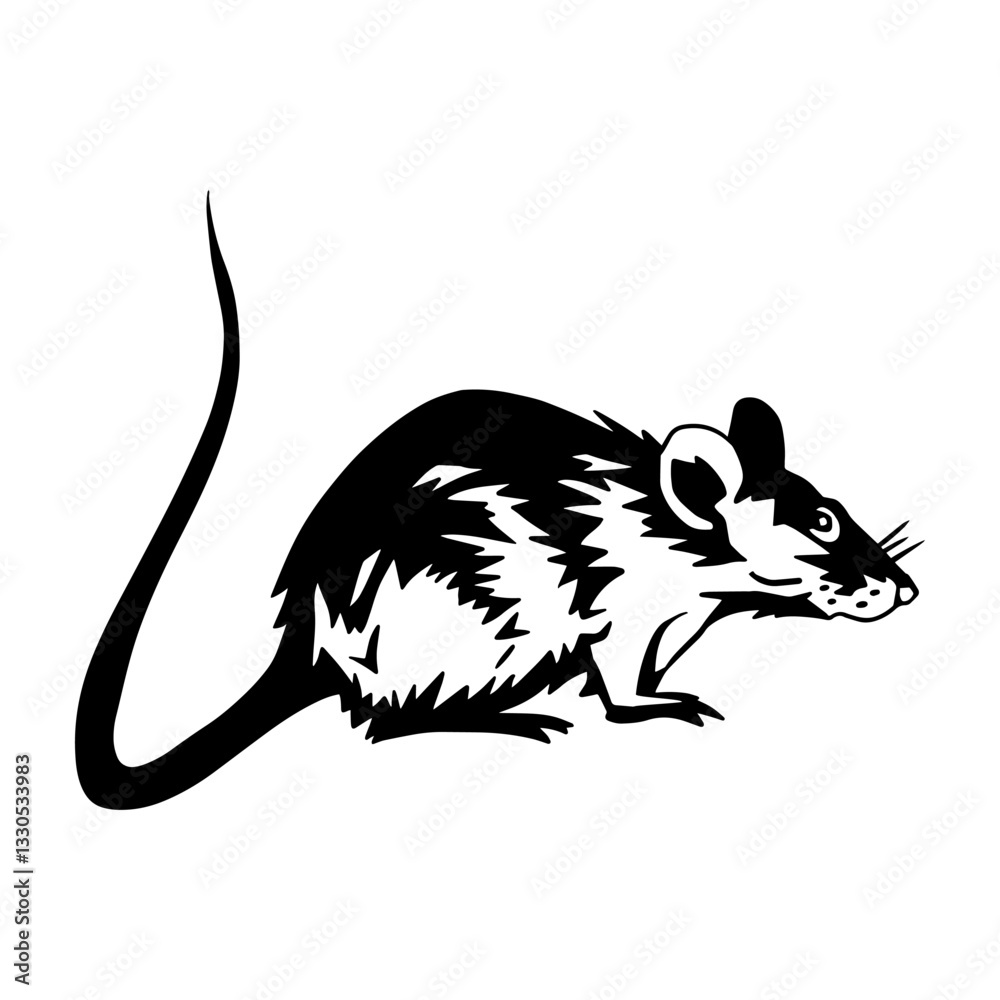 Black and white vector silhouette of a rat. Perfect for logo design ...