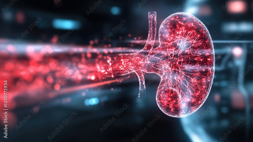 Dynamic kidney function illustration human body medical graphics ...