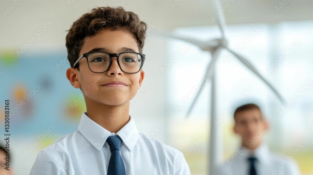 High school students collaboratively presenting their innovative ...