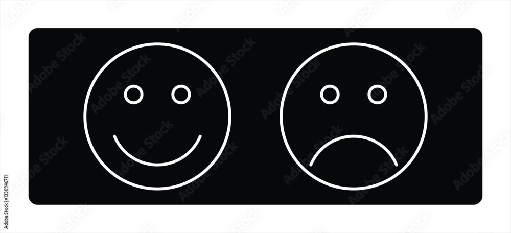 emoticon icon. Collection of emoji faces. with happy and sad style ...