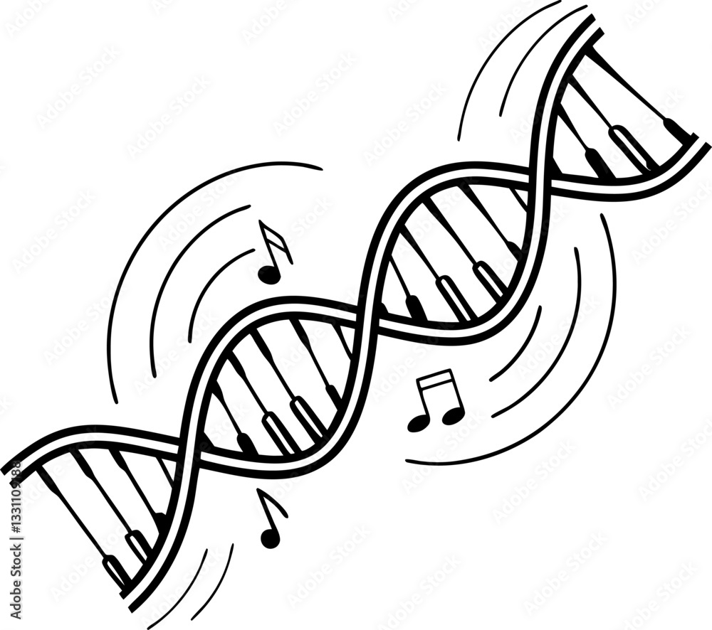 Musical dna helix art intersection of genetics and music with sound ...