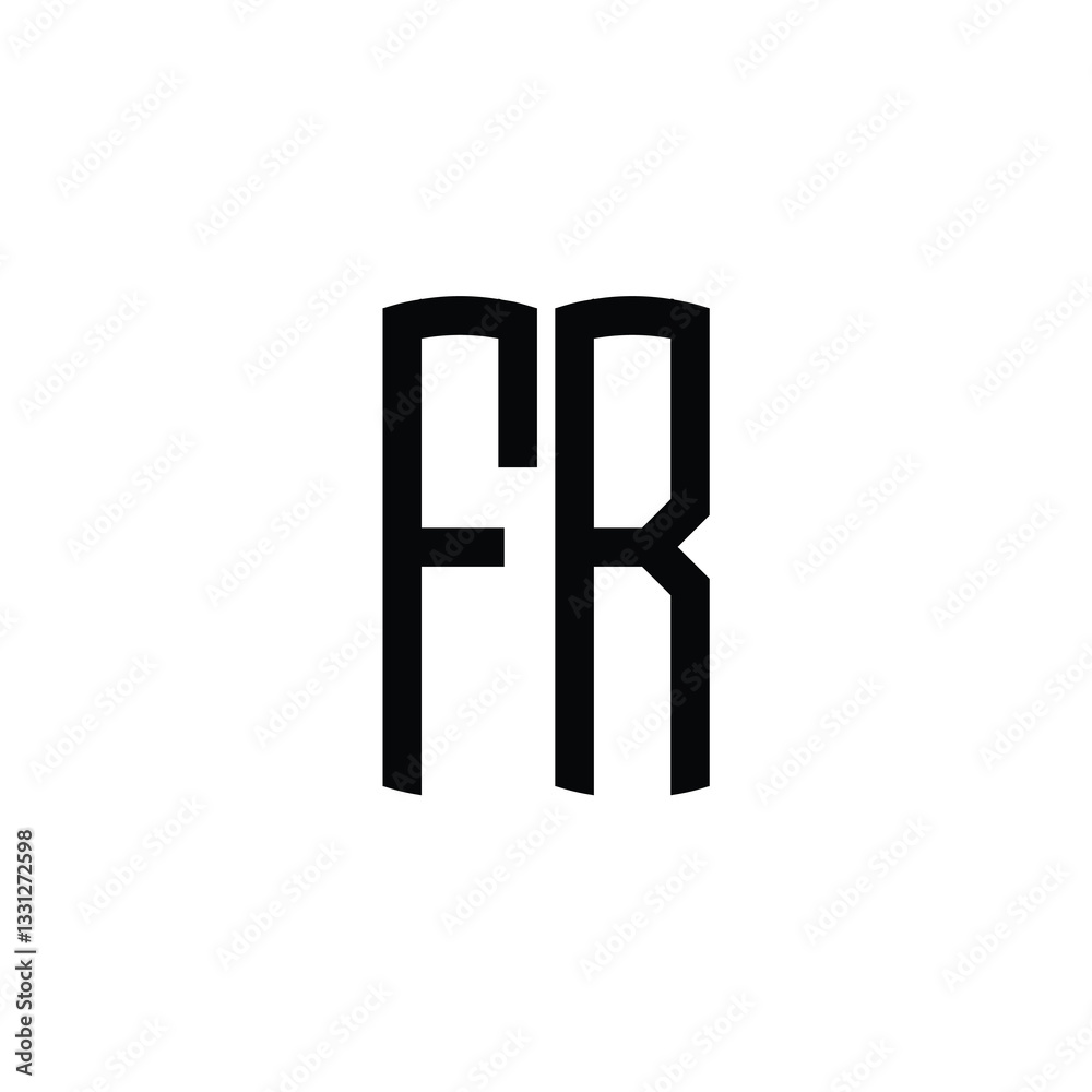 FR monogram logo design letter text name symbol monochrome logotype ...