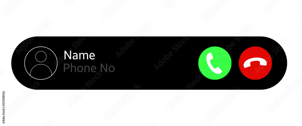 Incoming call pop up notification window illustration. Smartphone ...