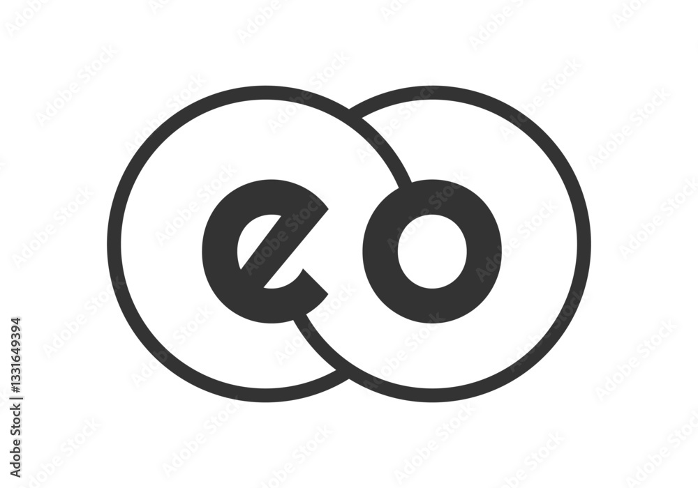 EO business company emblem with outline rounds and letters e o. Logo ...