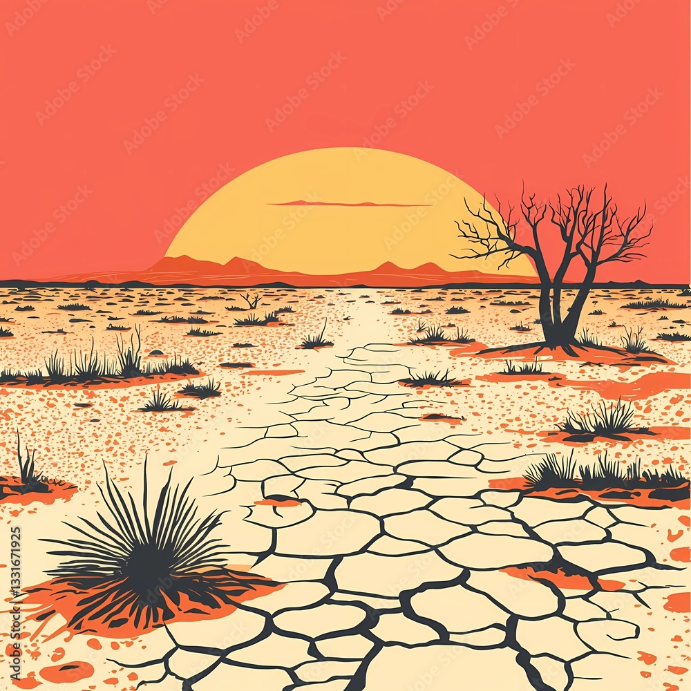 Сlipart about environmental issues and climate change : Desertification ...