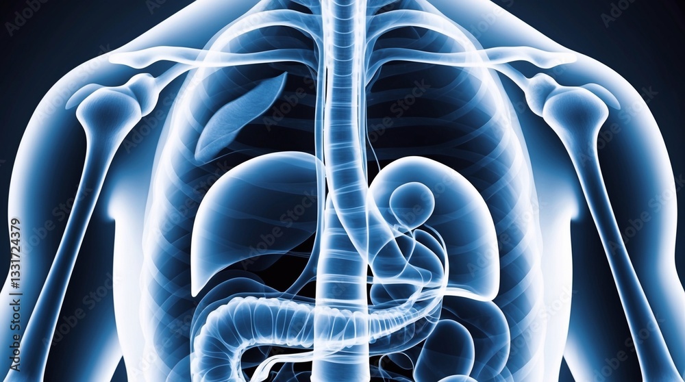 Ilustración de Stock Outline of the human body in an X-ray with ...