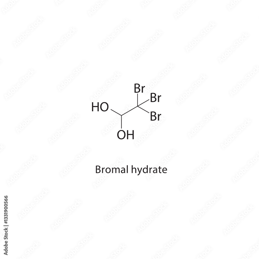 Bromal hydrate skeletal structure. Halogenated Aldehyde compound ...