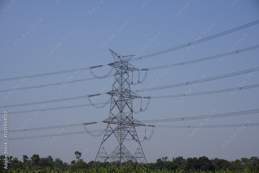 400kV double circuit transmission line tower which is used for high ...