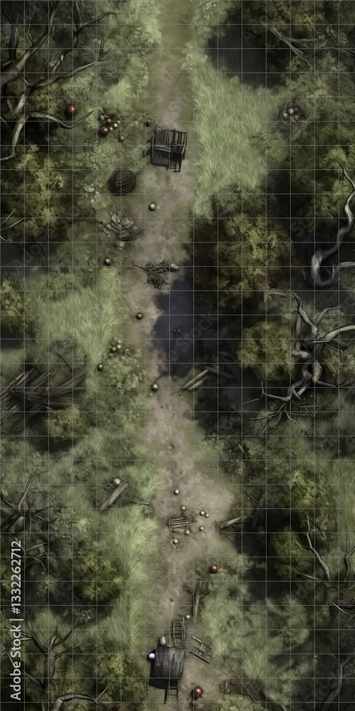 DND Battlemap Gridded Fantasy Map for Gaming Adventures Detailed Grid ...