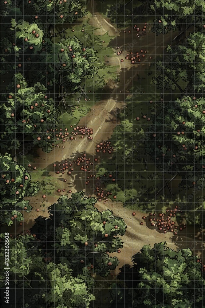 dnd battlemap gridded fantasy map grid layout tactical terrain tabletop ...