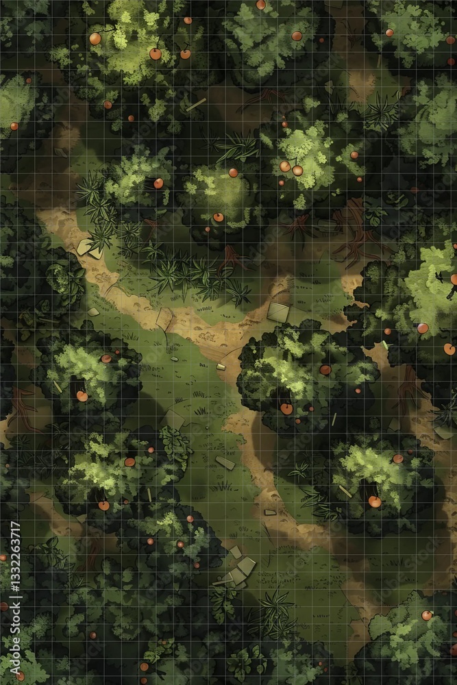 dnd battlemap gridded fantasy map grid-based tabletop gaming map for ...