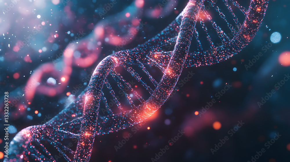 cadena del ADN de los cromosomas del cuerpo humano en el organismo ...