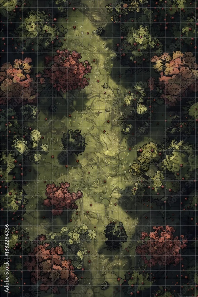Ilustración de Stock DND battlemap gridded fantasy map grid-based ...