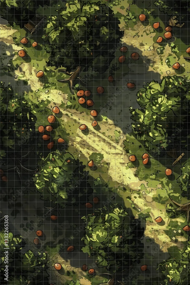 dnd battlemap gridded fantasy map tabletop rpg grid layout detailed design epic adventure ...