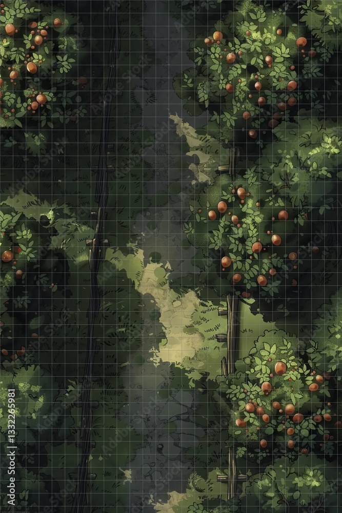 Ilustración de Stock dnd battlemap, gridded dnd map, fantasy map, grid ...