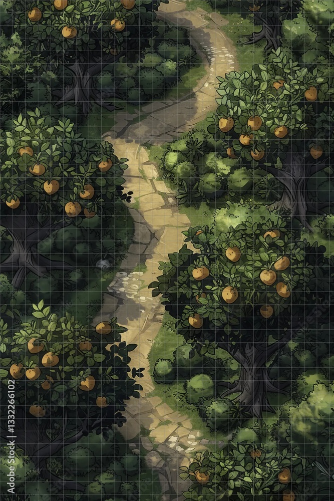 Ilustrace DND battlemap gridded dungeon map grid pattern tabletop RPG ...