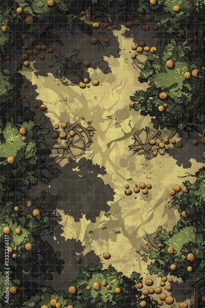 dnd battlemaps gridded fantasy map tactical battle map grid-based ...