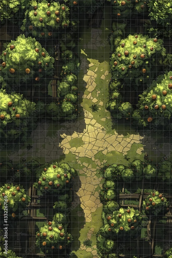 dnd battlemap grid fantasy adventure tactical grid-based map for tabletop RPG role-playing game ...