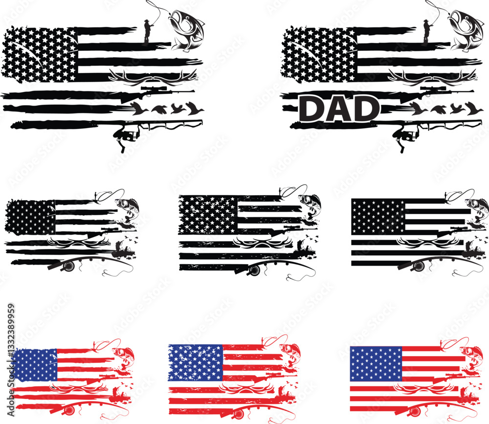 Hunting, usa flag, deer hunting, name frame, duck, hook, deer head ...