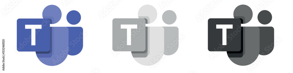 Microsoft Teams. Multiple versions of a modern logo showcasing diverse ...