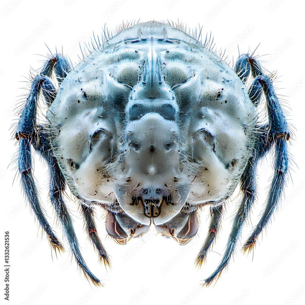 Highly magnified view of a house dust mite showcasing its detailed ...