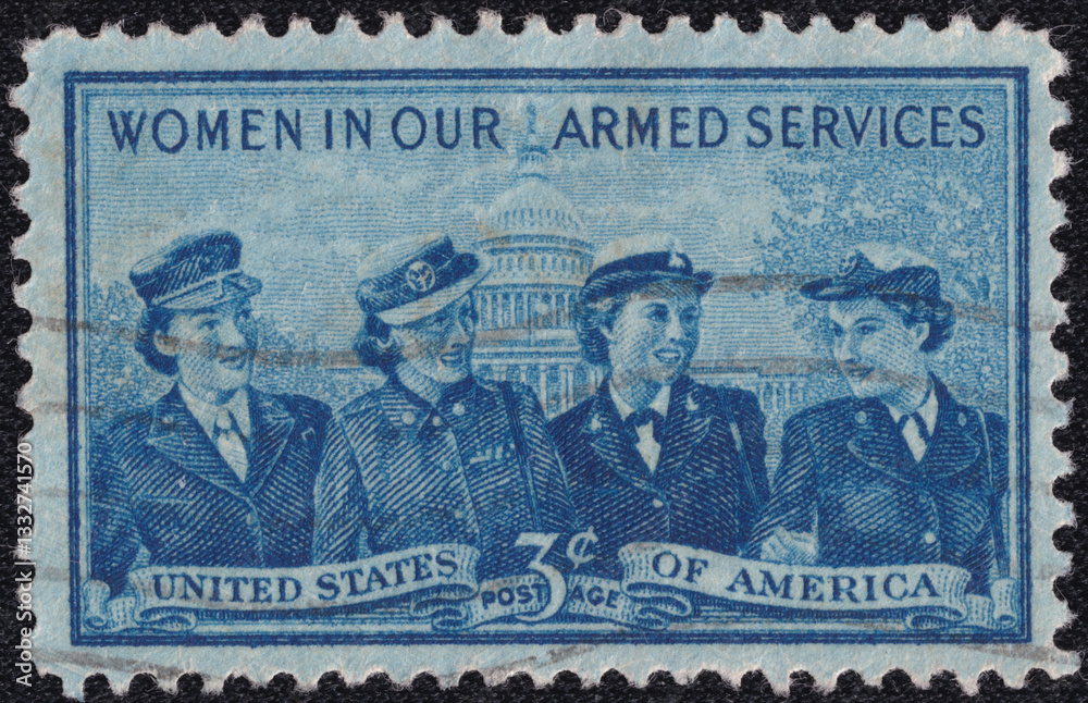 U.S. postage stamp issued in 1952 honoring women in the armed services ...