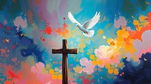 Abstract Easter Cross Art Print Free Stock Photo - Public Domain Pictures