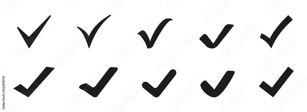 Check mark icon button set. Check box icon with right and yes checkmark ...
