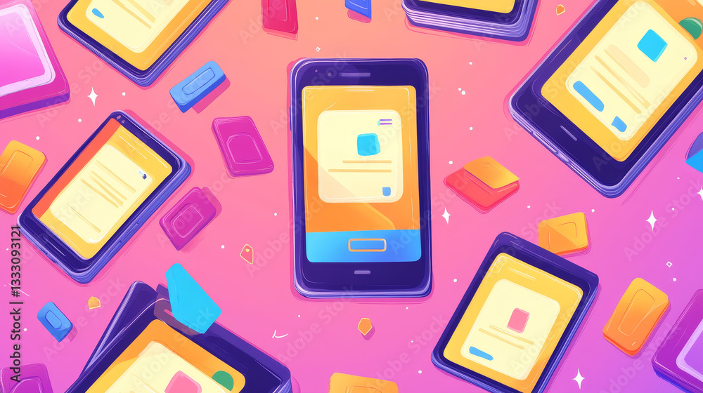 Mobile quiz game interface. Questionnaire template with multiple choice ...