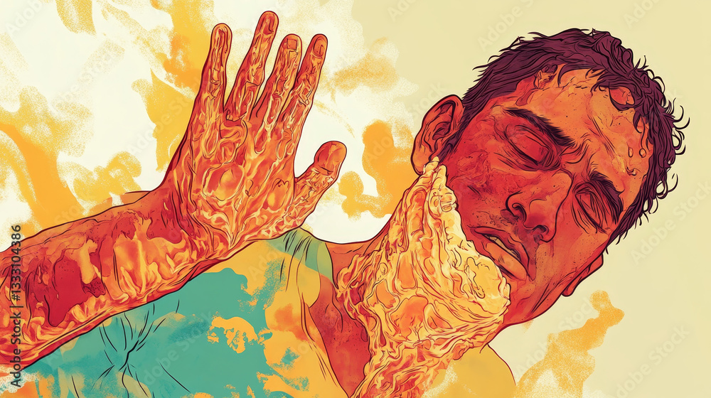 Burns degree. First aid for burn wound. Fire damage to skin ...