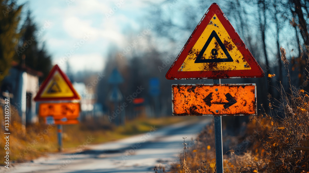 Danger banner. Warning alert hazard zone labels, risk attention and ...