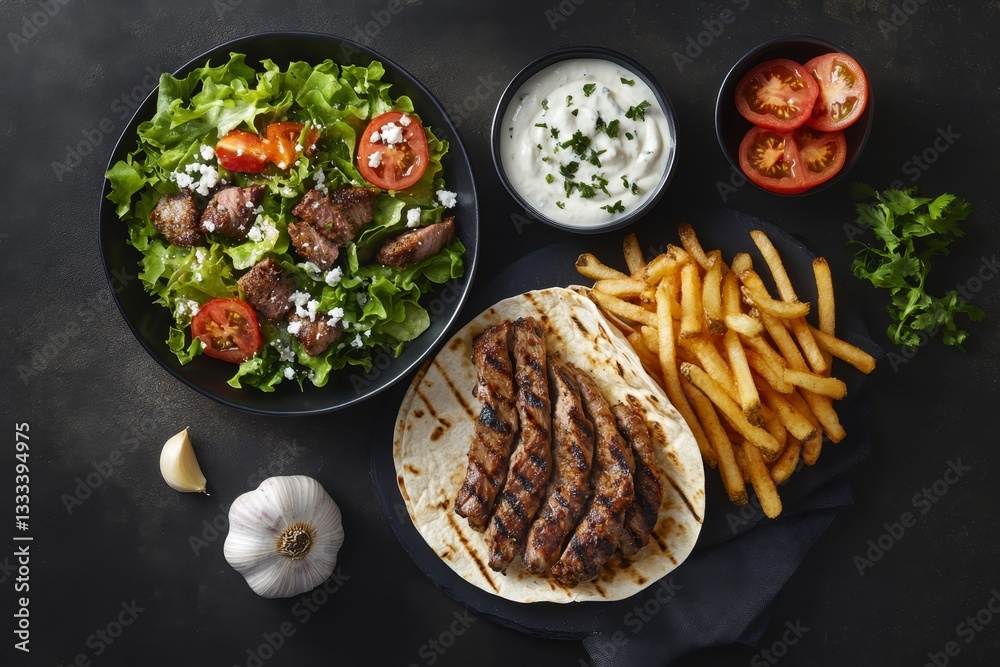 Irresistible greek shawarma wrap with fresh ingredients and flavorful ...
