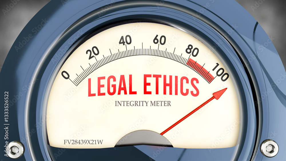 Legal Ethics and Integrity Meter that is hitting a full scale, showing ...