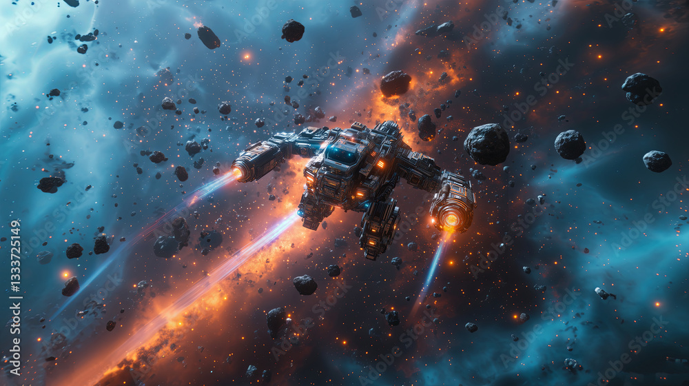 Cyberpunk Mecha Battle in Cosmic Storm - 8K Sci-fi Keyframe for Game ...