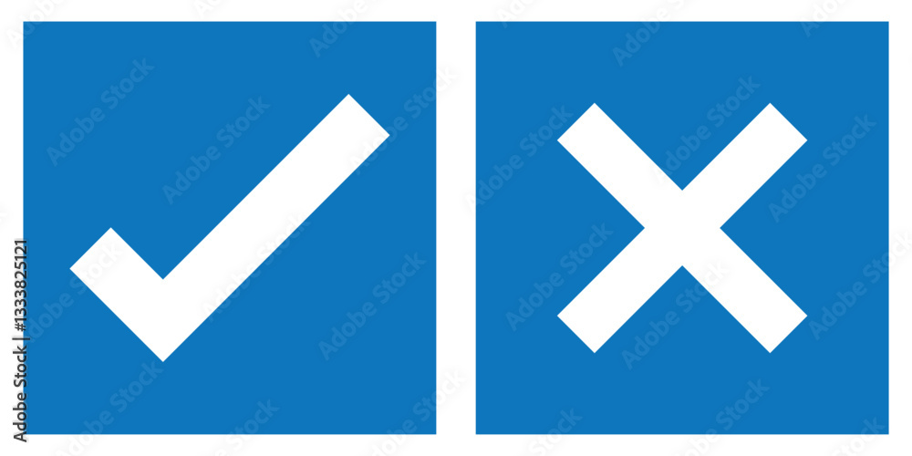 tick mark icon button set check box correct right wrong black buttons ...