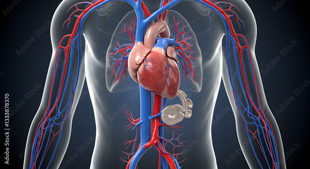 Human Cardiovascular System: Detailed 3D Anatomy of Heart and Vessels ...